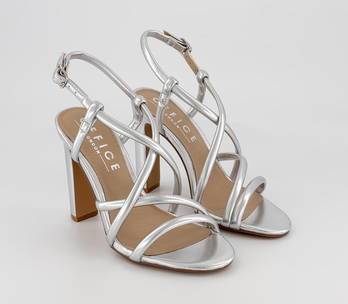 OFFICE Harpin Tubular Strap Sandals Silver - Heels