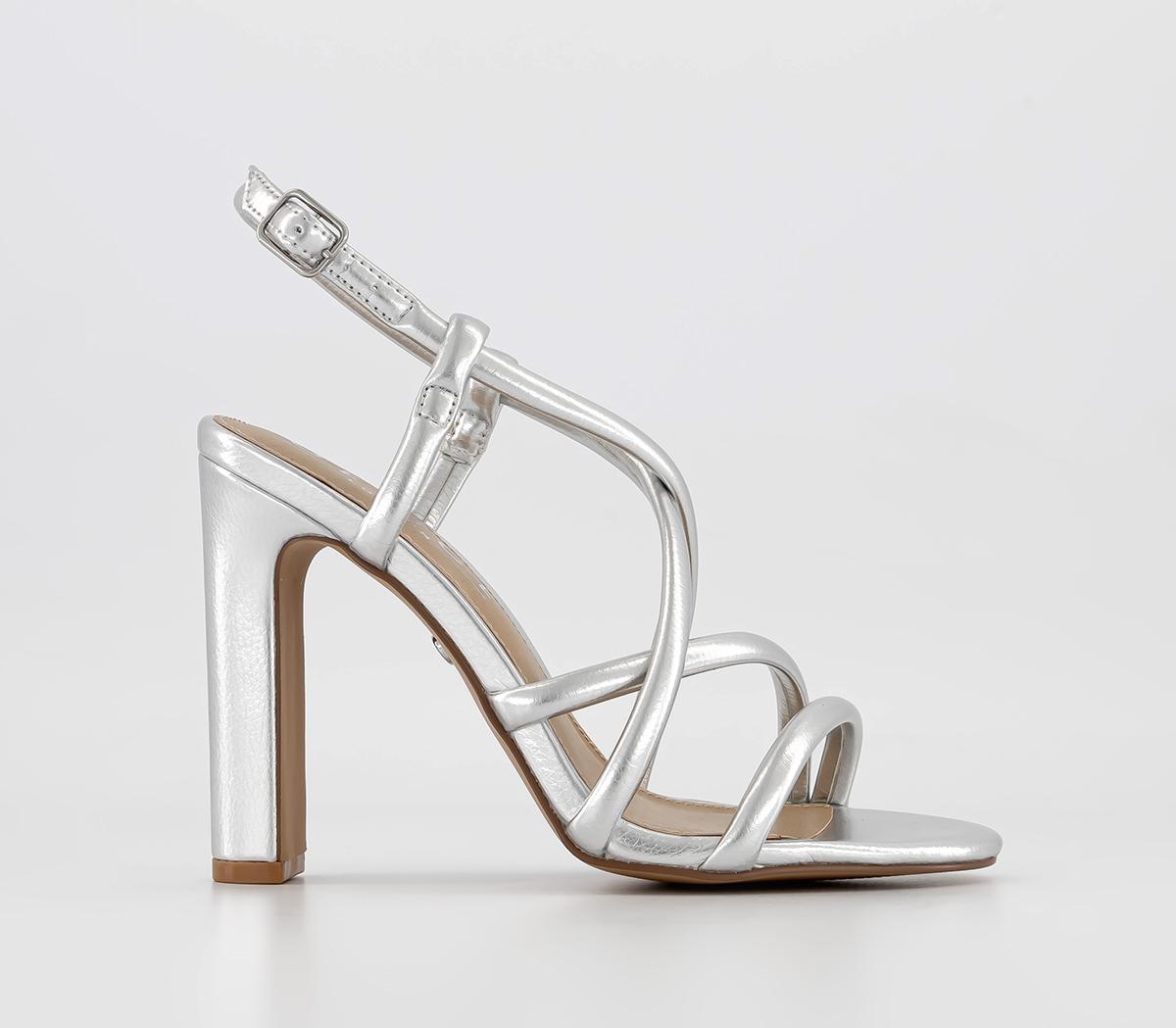 OFFICE Harpin Tubular Strap Sandals Silver - Heels