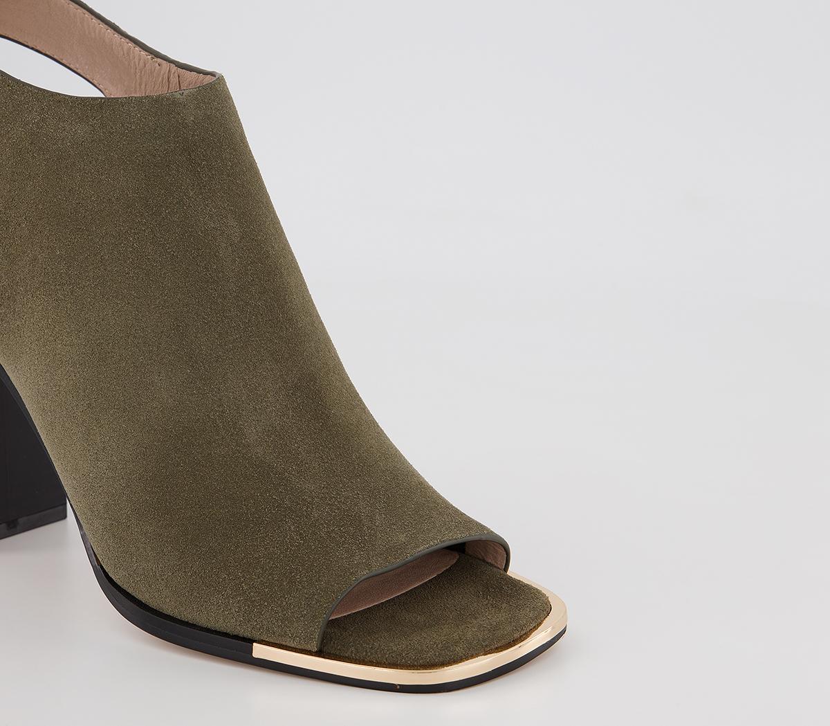 OFFICE Hermione Shoe Boots Khaki Suede - Heels
