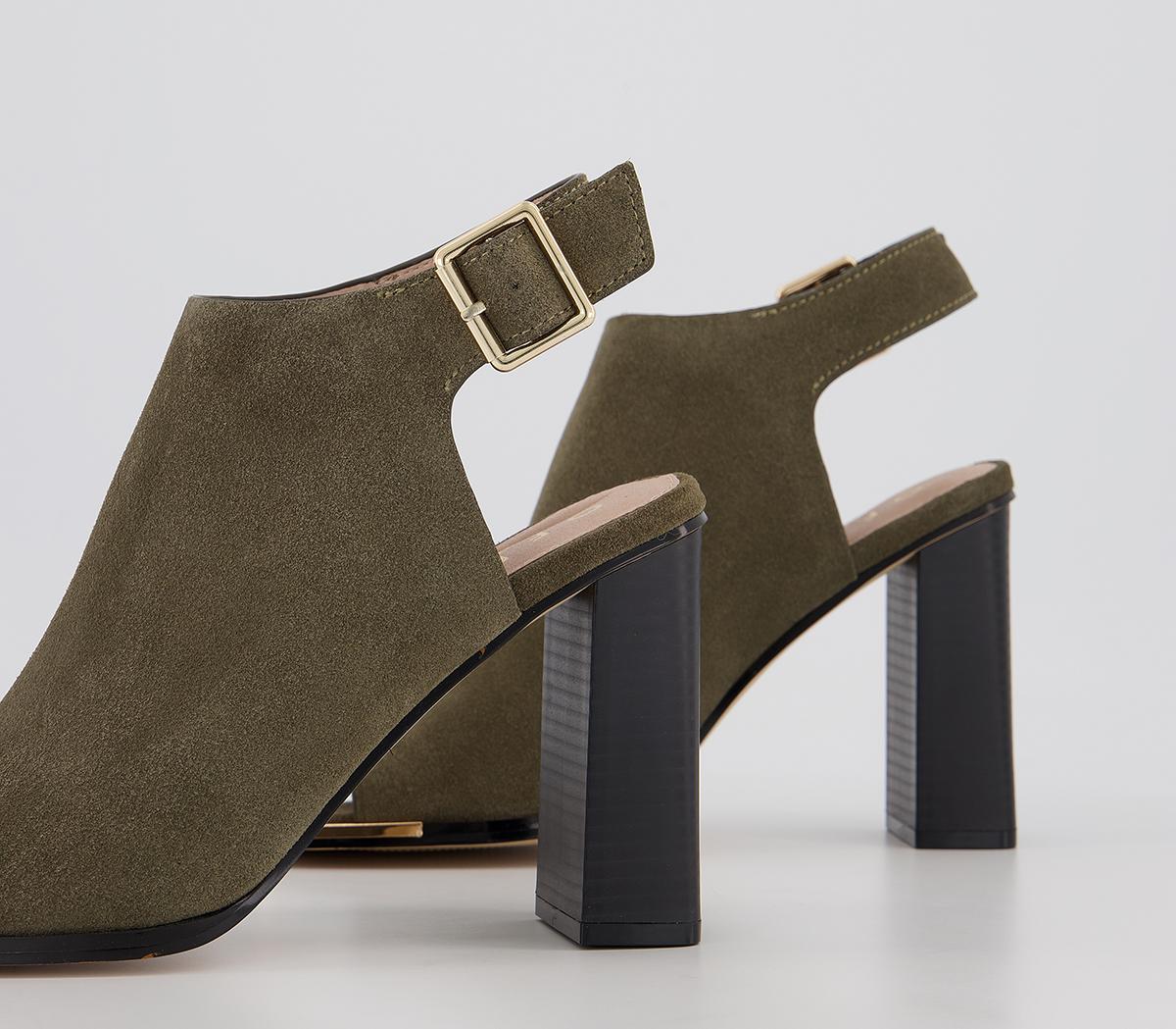 OFFICE Hermione Shoe Boots Khaki Suede - Heels