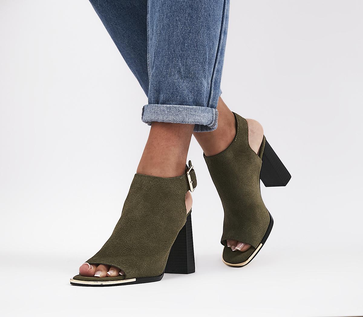 OFFICE Hermione Shoe Boots Khaki Suede - Heels
