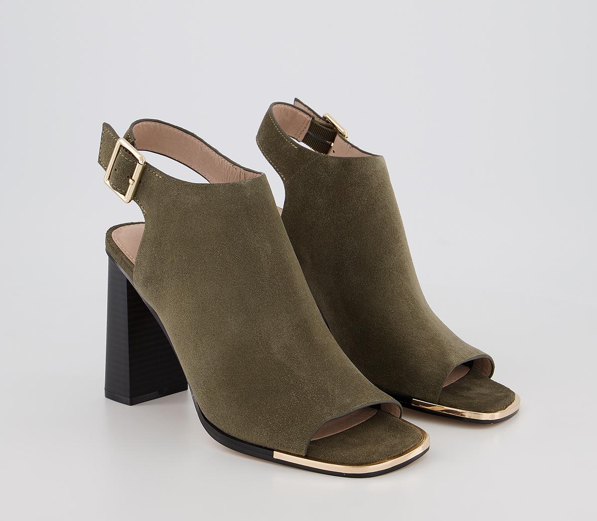 OFFICE Hermione Shoe Boots Khaki Suede - Heels
