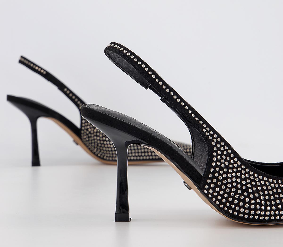 OFFICE Maxi Embellished Slingback Court Heels Black Embellished - Heels