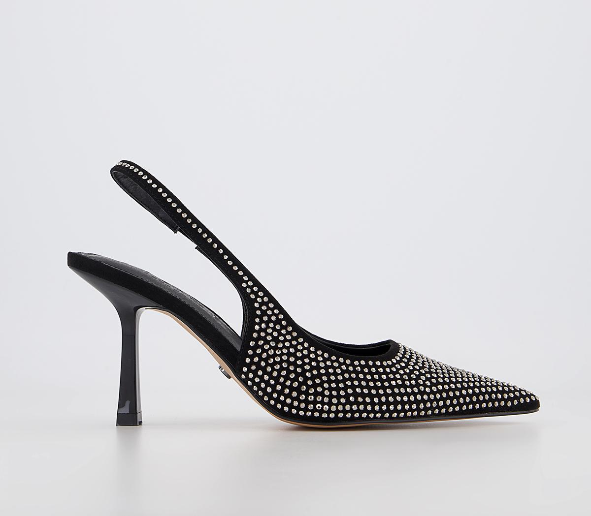 Office Maxi Embellished Slingback Court Heels Black Embellished - Heels