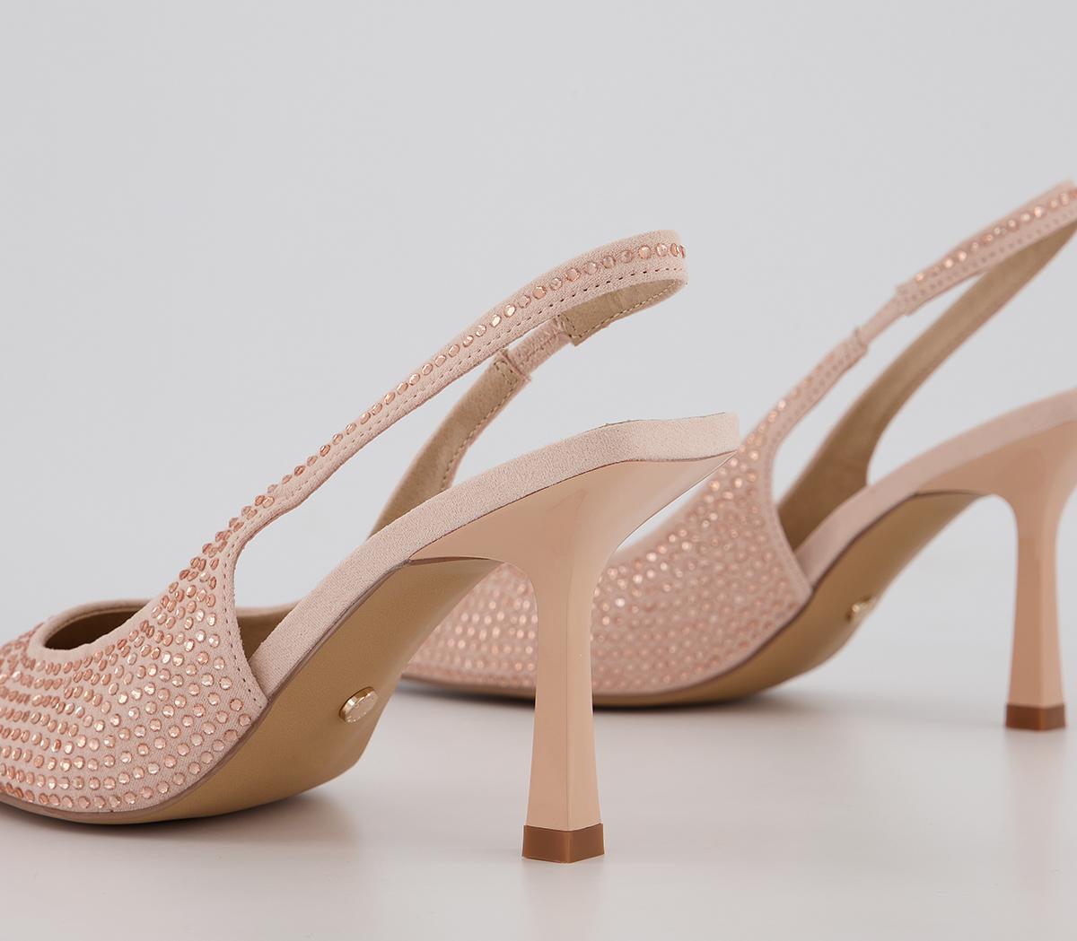 OFFICE Maxi Embellished Slingback Court Heels Rose Gold Embellished - Heels