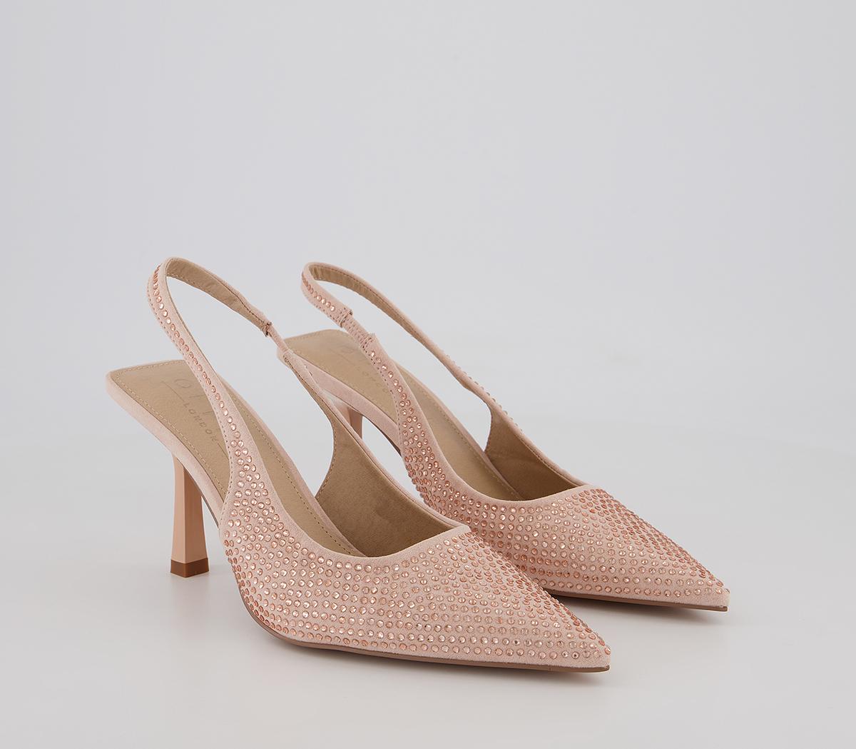 OFFICE Maxi Embellished Slingback Court Heels Rose Gold Embellished - Heels