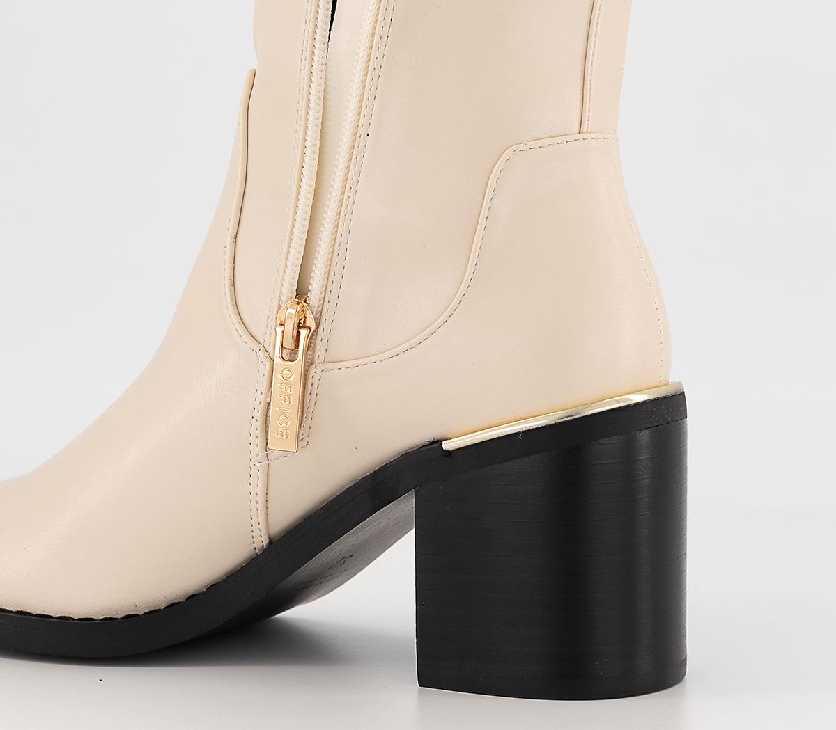 OFFICE Appleton Chunky Heel Boots Cream - Women's Ankle Boots