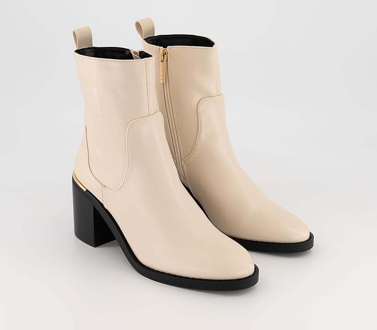 OFFICE Appleton Chunky Heel Boots Cream - Women's Ankle Boots