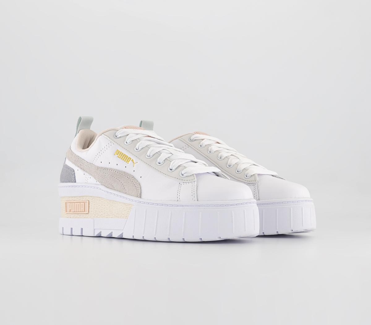 PUMA Mayze Wedge Trainers Puma White Pink Blue - Women's Trainers
