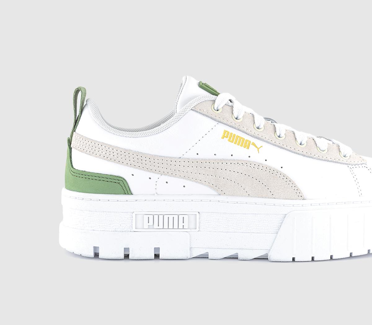 PUMA Mayze Wedge Trainers White Dusty Green - Women's Trainers
