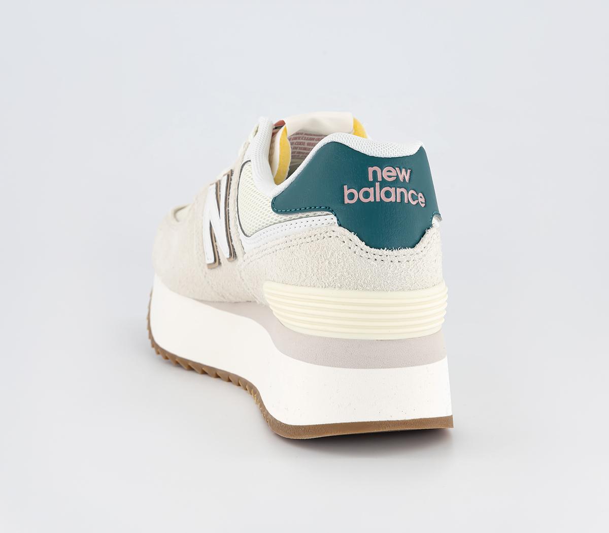 New Balance 574 Platform Trainers Turtledove Green Gum - Women's Trainers