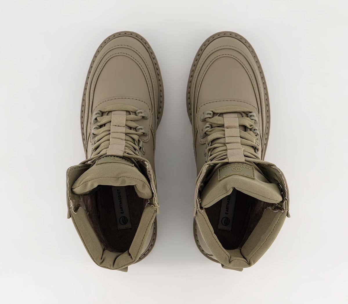 EARTHADDICT Erde Lace Up Hiker Boots Khaki - Women's Ankle Boots