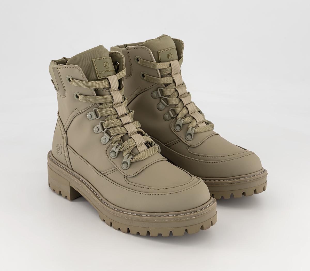 EARTHADDICT Erde Lace Up Hiker Boots Khaki - Women's Ankle Boots