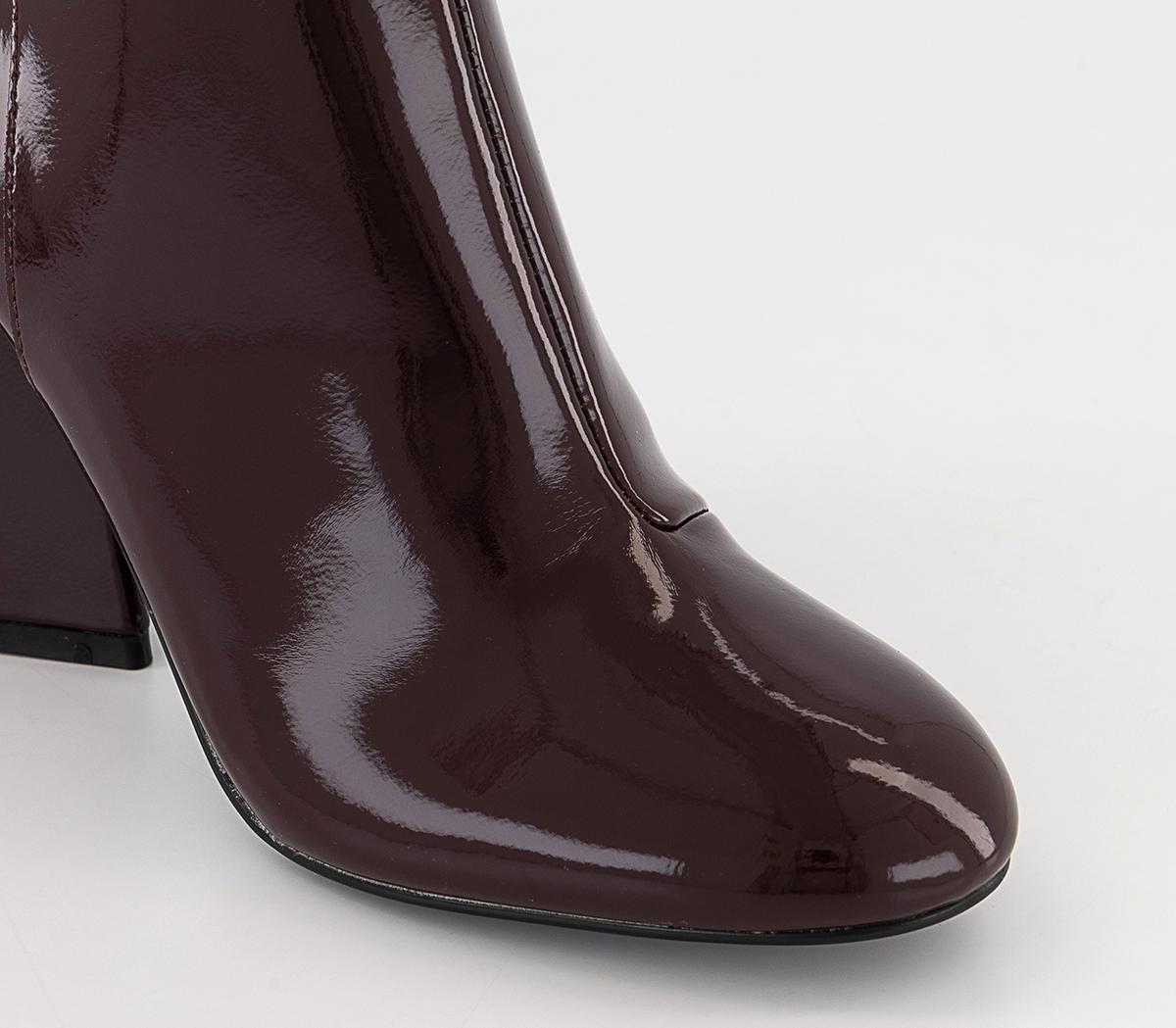 OFFICE Austin Triangle Heel Ankle Boots Burgundy - Women's Ankle Boots