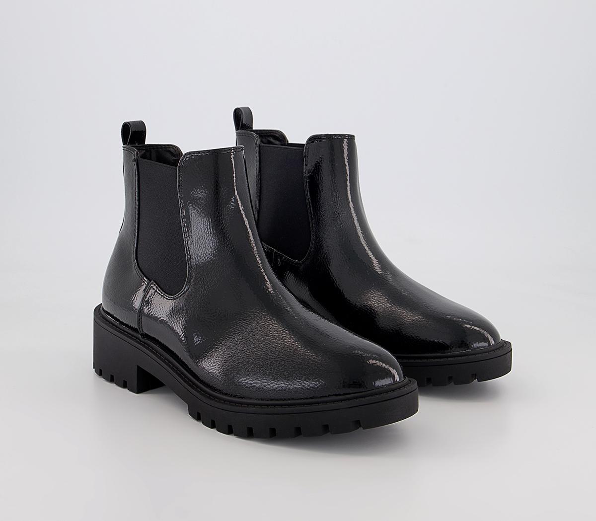 OFFICE Apollo Chelsea Ankle Boots Black Patent - Women's Ankle Boots