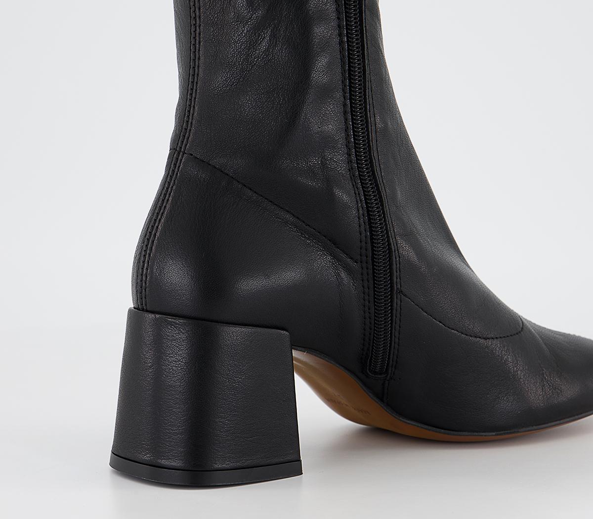 OFFICE Alexia Unlined Ankle Boots Black Leather - Women's Ankle Boots