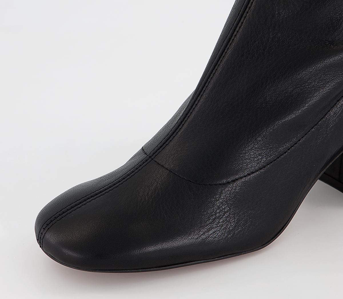 OFFICE Alexia Unlined Ankle Boots Black Leather - Women's Ankle Boots