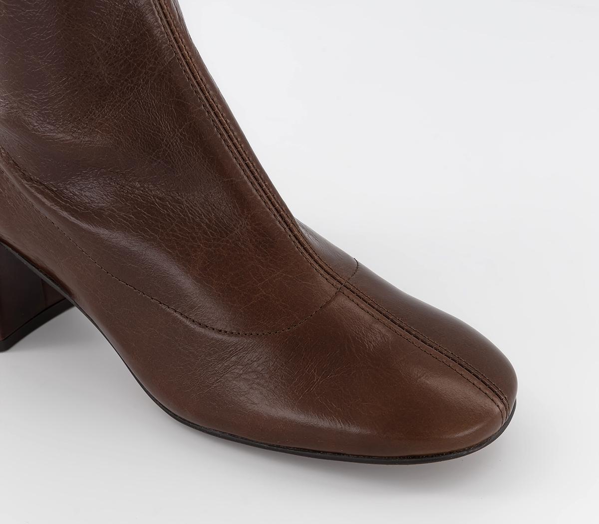 OFFICE Alexia Unlined Ankle Boots Choc Brown Leather - Women's Ankle Boots