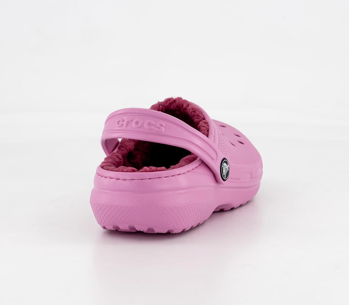 Crocs Classic Lined Kids Clogs Taffy Pink - Unisex
