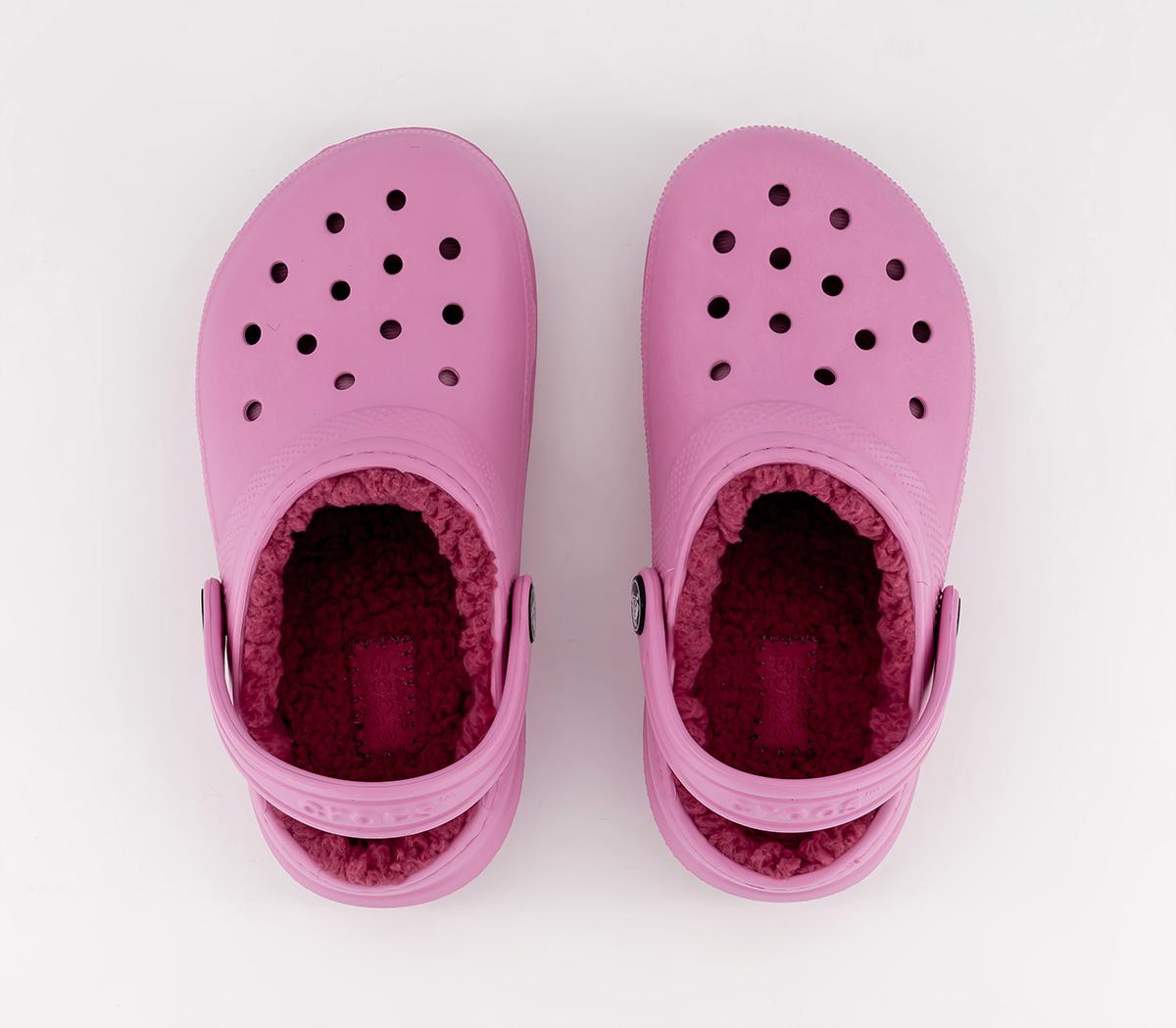 Crocs Classic Lined Kids Clogs Taffy Pink - Unisex