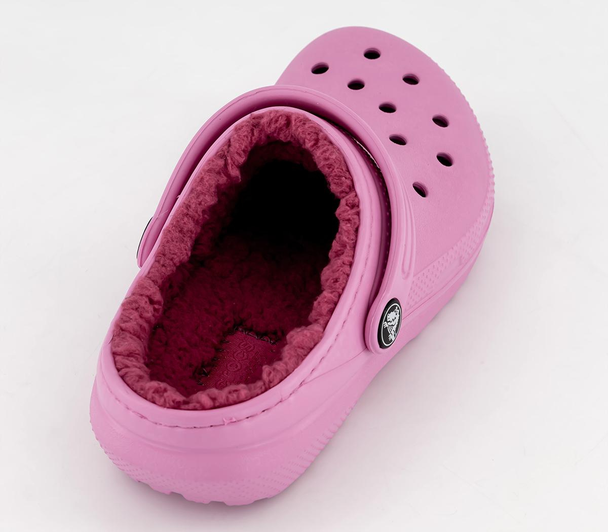 Crocs Classic Lined Kids Clogs Taffy Pink - Unisex