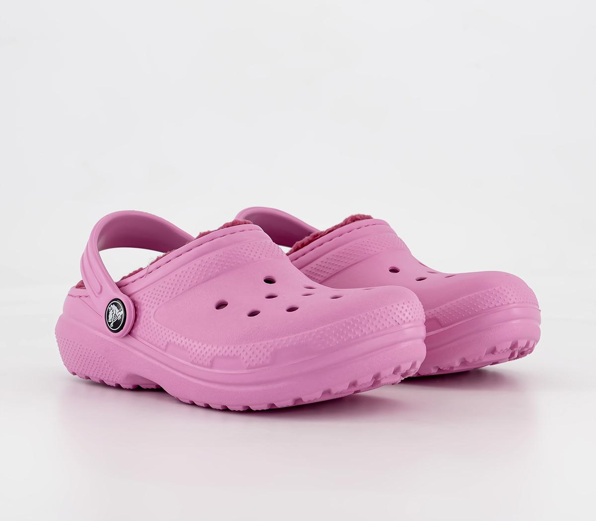 Crocs Classic Lined Kids Clogs Taffy Pink - Unisex
