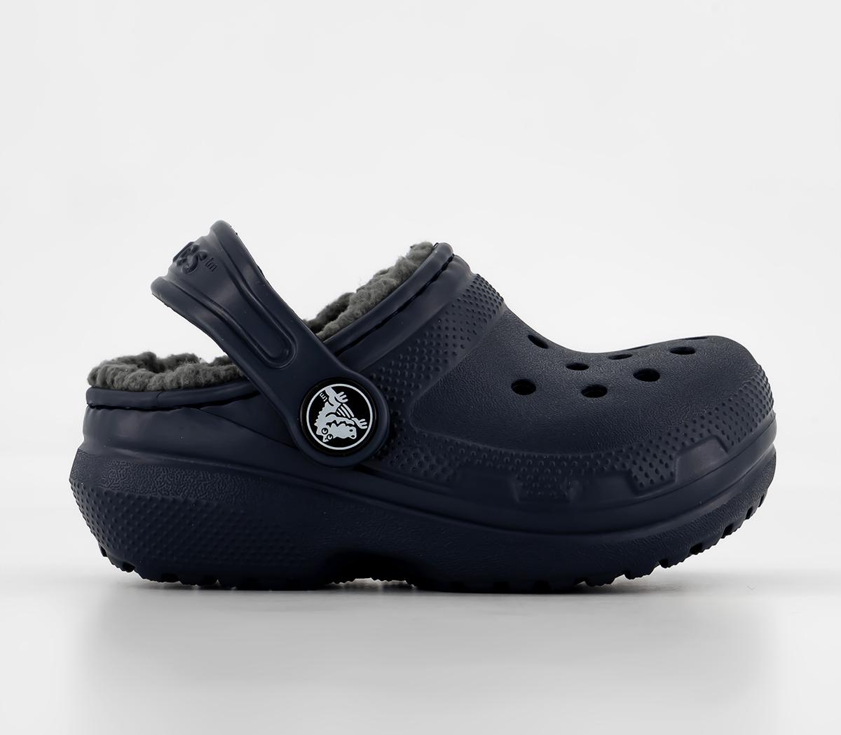Crocs Classic Toddler Lined Clogs Navy Charcoal - Unisex