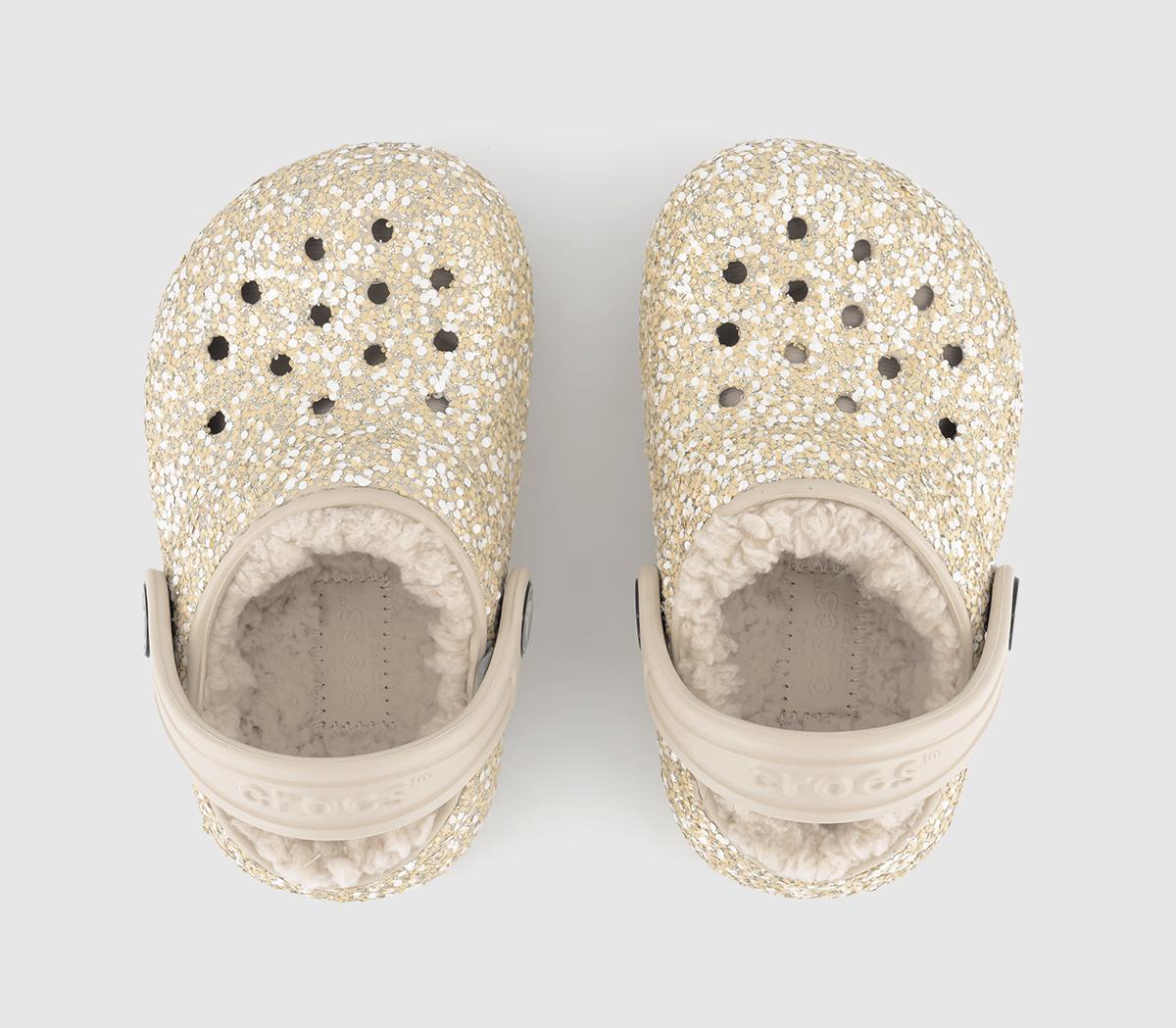 Crocs Classic Lined Toddler Clogs Stucco Glitter - Unisex
