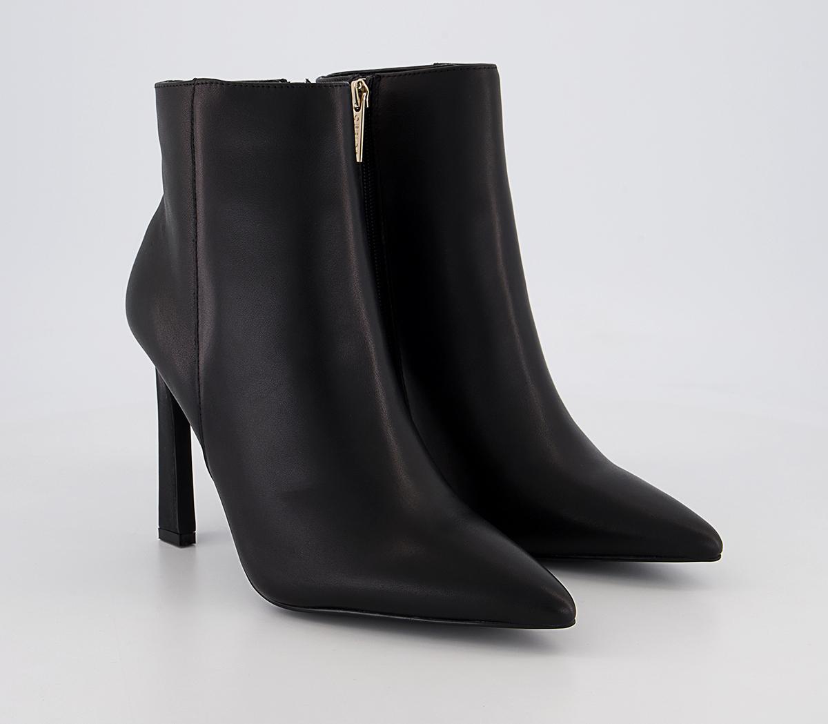 OFFICE Aria Classic Point Ankle Boots Black Leather - Women's Ankle Boots