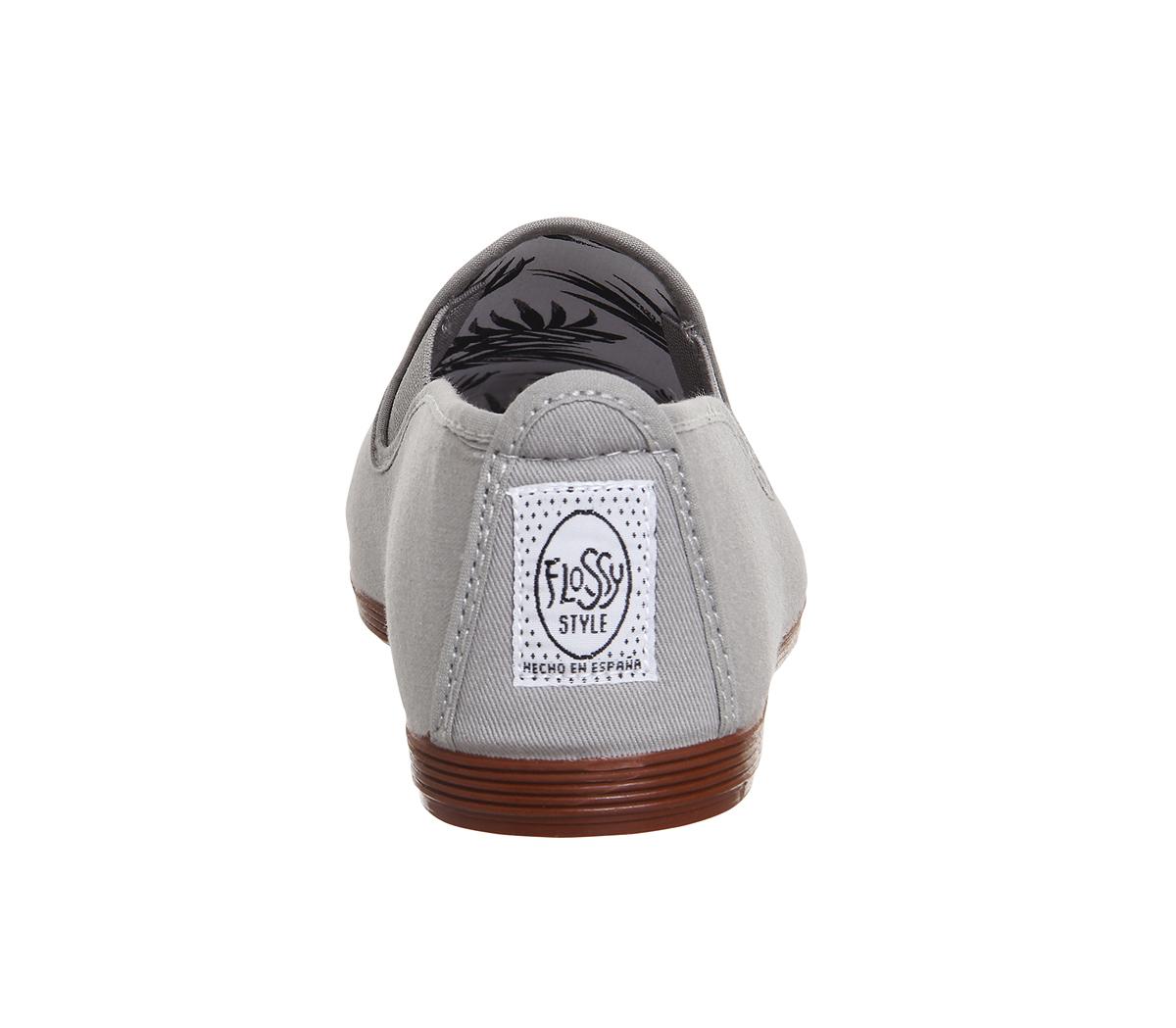 Flossy Flossy Elastic Pump Light Grey Canvas - Flat Shoes for Women