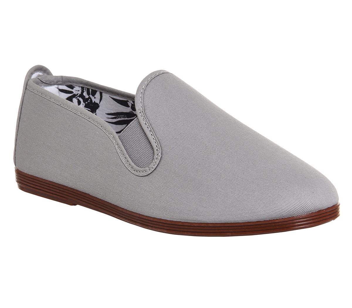 Flossy Flossy Elastic Pump Light Grey Canvas - Flat Shoes for Women