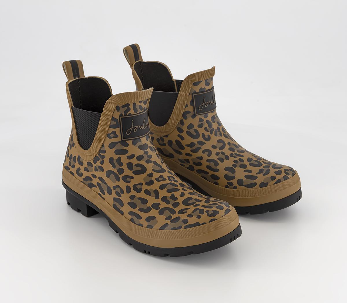 Joules Wellibob Wellies Leopard - Women's Ankle Boots