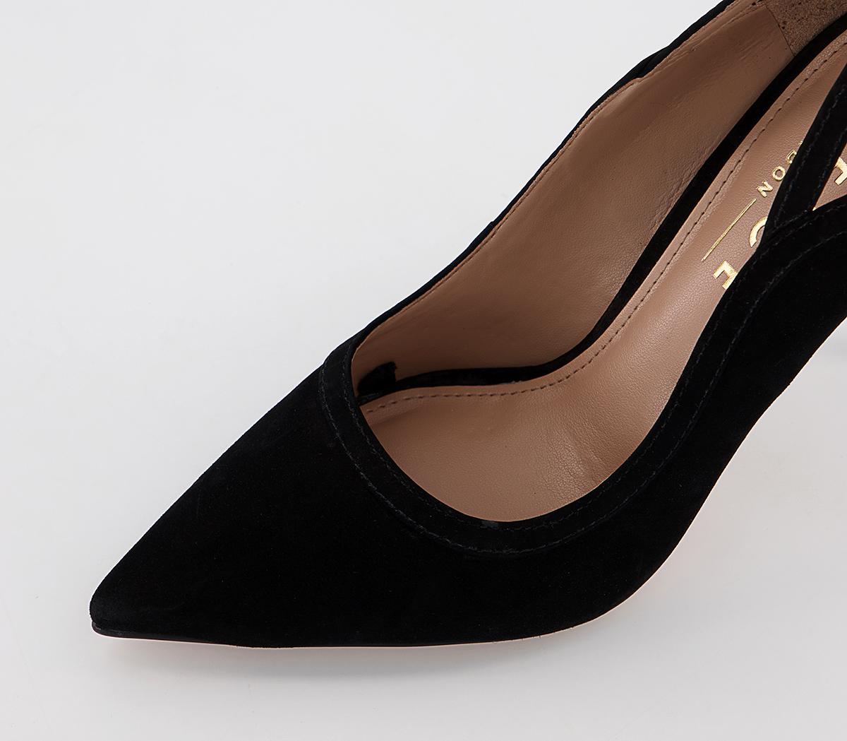 OFFICE Hoola Cut Our Stiletto Courts Black Nubuck - High Heels