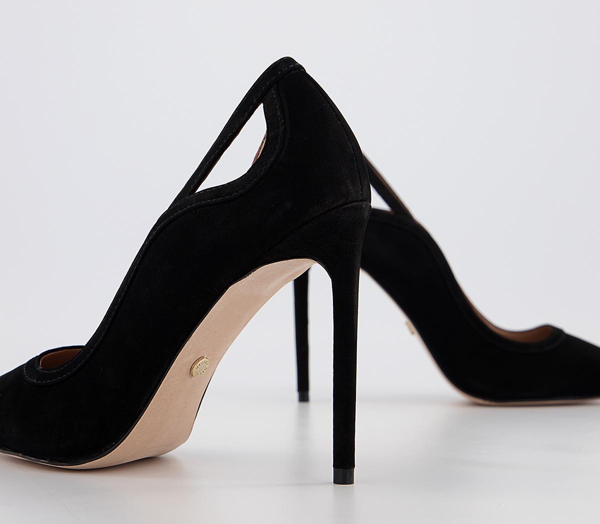 OFFICE Hoola Cut Our Stiletto Courts Black Nubuck - Heels