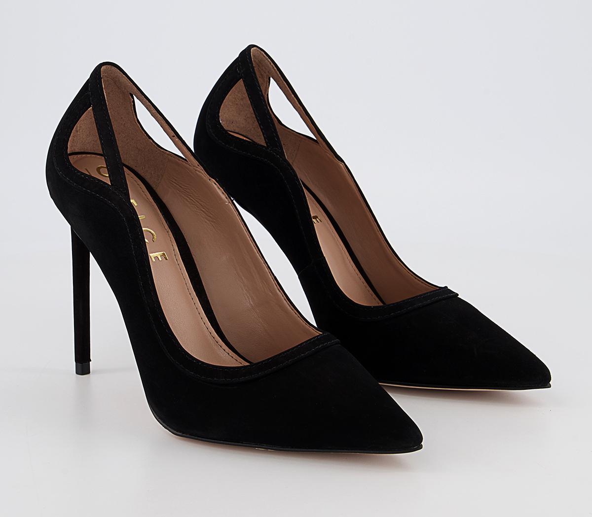 OFFICE Hoola Cut Our Stiletto Courts Black Nubuck - Heels
