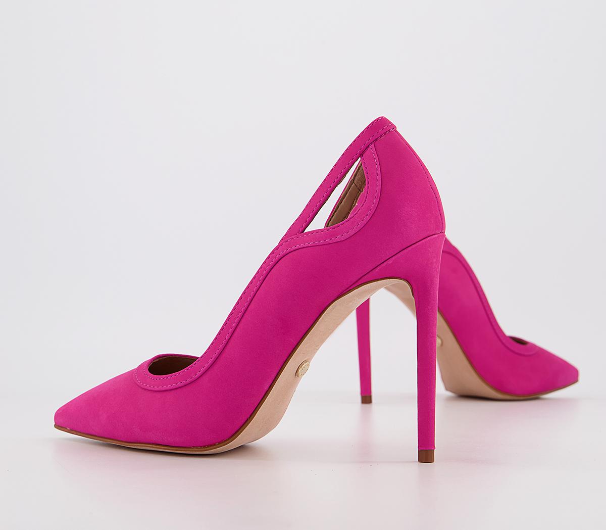 OFFICE Hoola Cut Out Stiletto Court Heels Pink Leather - High Heels