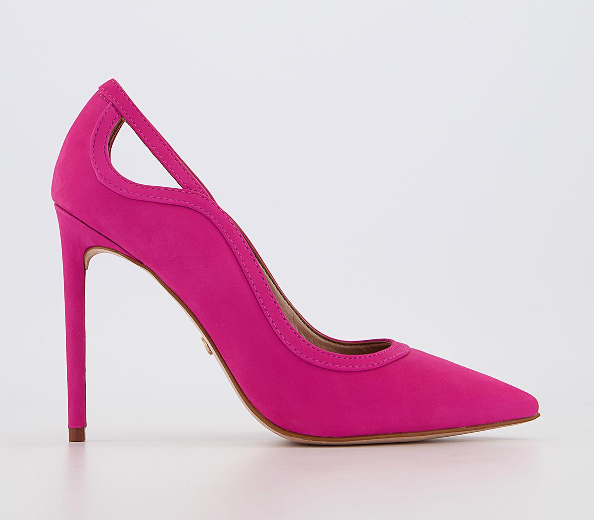 OFFICE Hoola Cut Out Stiletto Court Heels Pink Leather - Heels