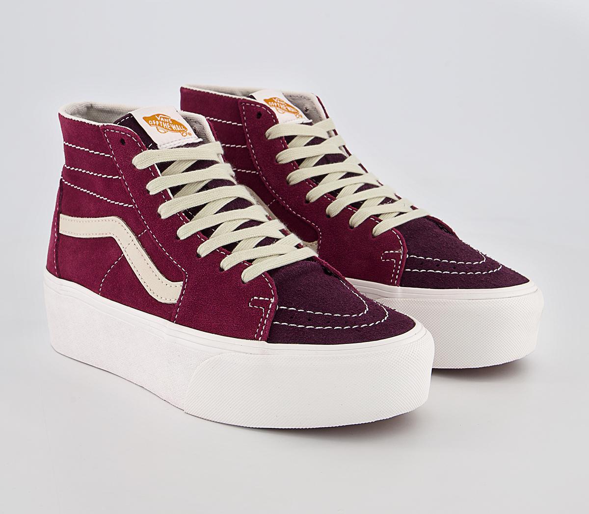 Vans Sk8 Hi Tapered Stackform Trainers Varisty Suede Tawny Port - Women ...