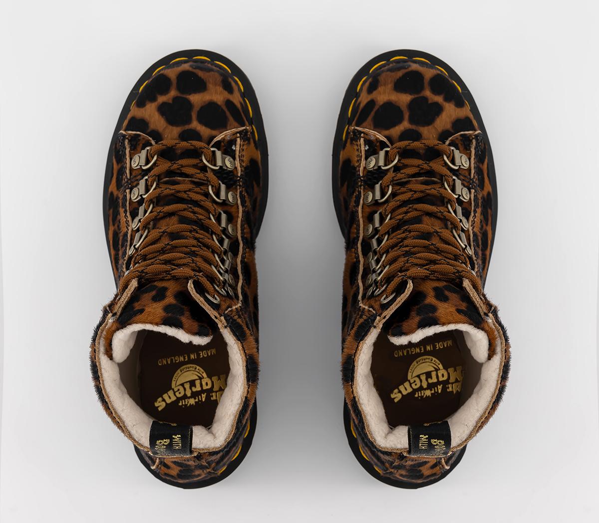 Dr. Martens Barton 8 Eye Boots Hair On Leopard - Women's Flats