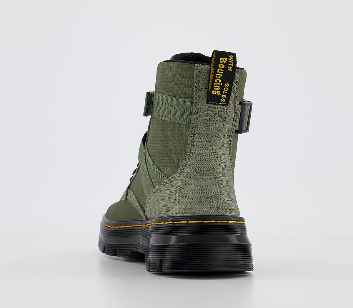 Dr. Martens Combs Tech II Boots Khaki Green Accord - Women's Ankle Boots