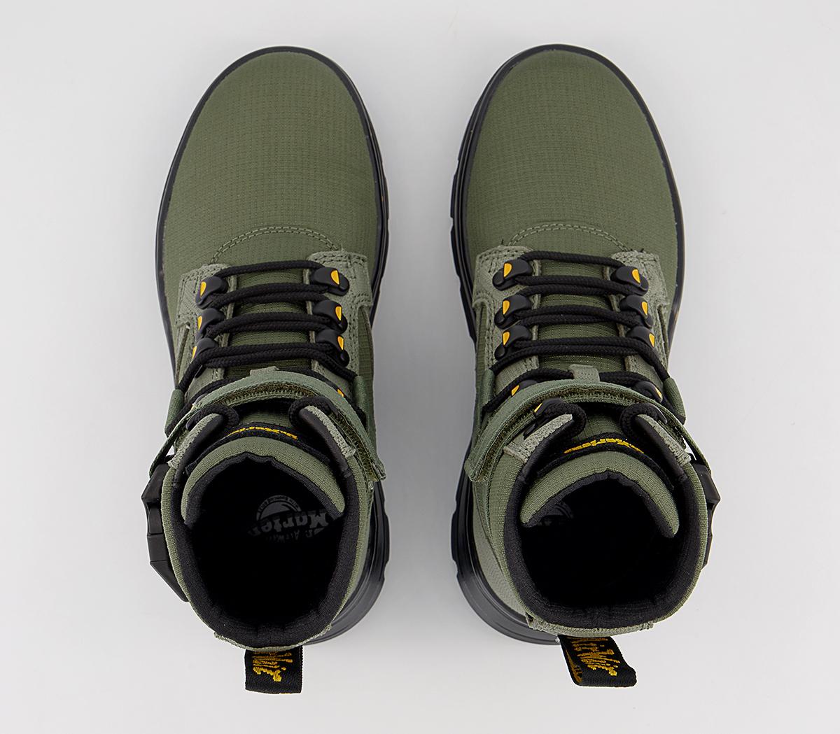 Dr. Martens Combs Tech II Boots Khaki Green Accord - Women's Ankle Boots