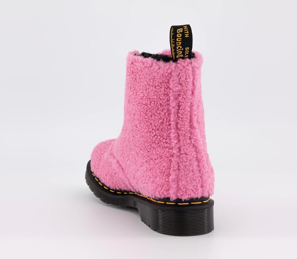 Dr. Martens 1460 Pascal Lux Borg Boots Clash Pink - Women's Ankle Boots