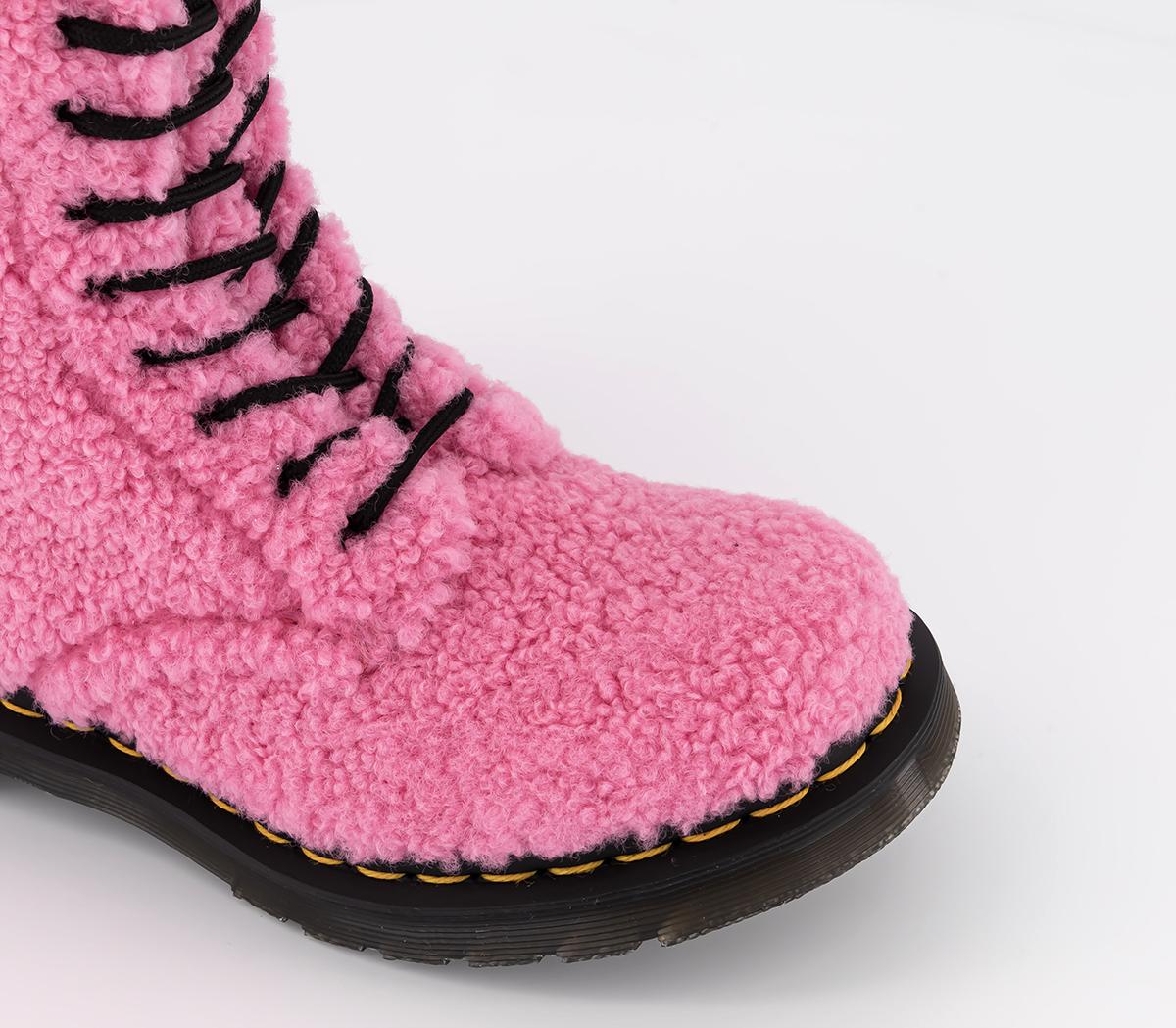 Dr. Martens 1460 Pascal Lux Borg Boots Clash Pink - Women's Ankle Boots