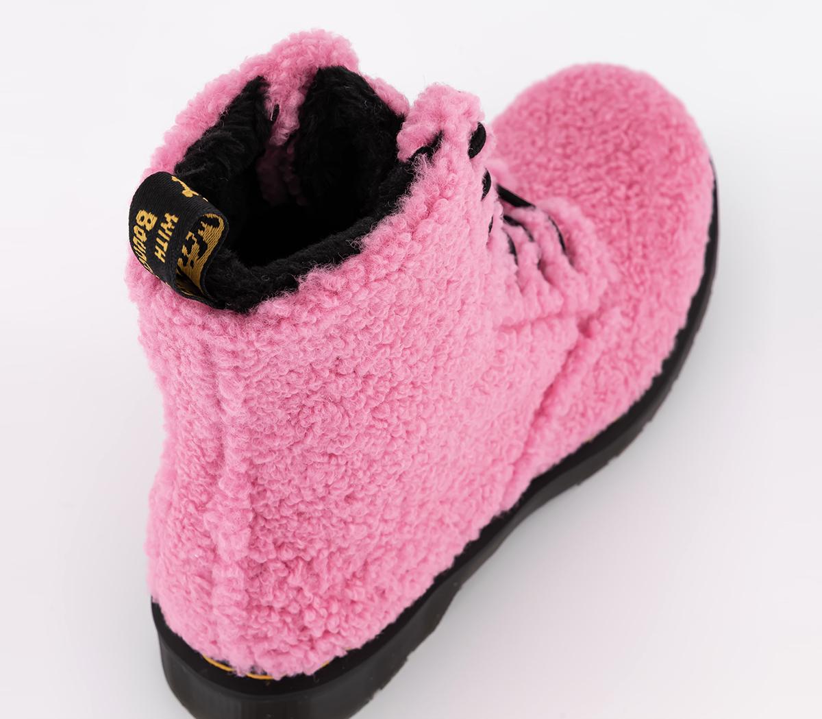 Dr. Martens 1460 Pascal Lux Borg Boots Clash Pink - Women's Ankle Boots