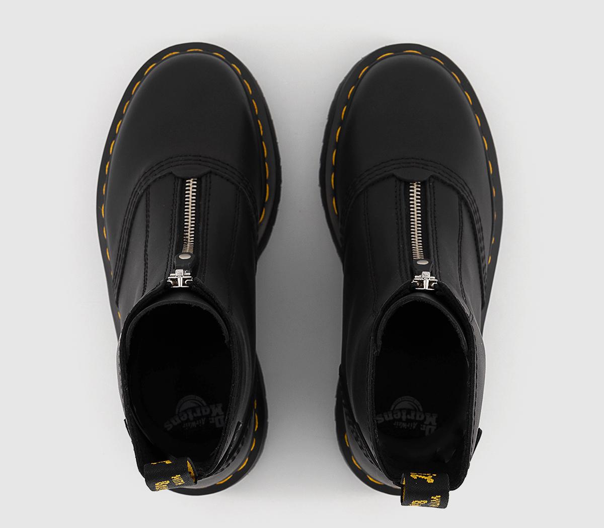 Dr. Martens Jetta Zip Front Boots Black - Women's Ankle Boots