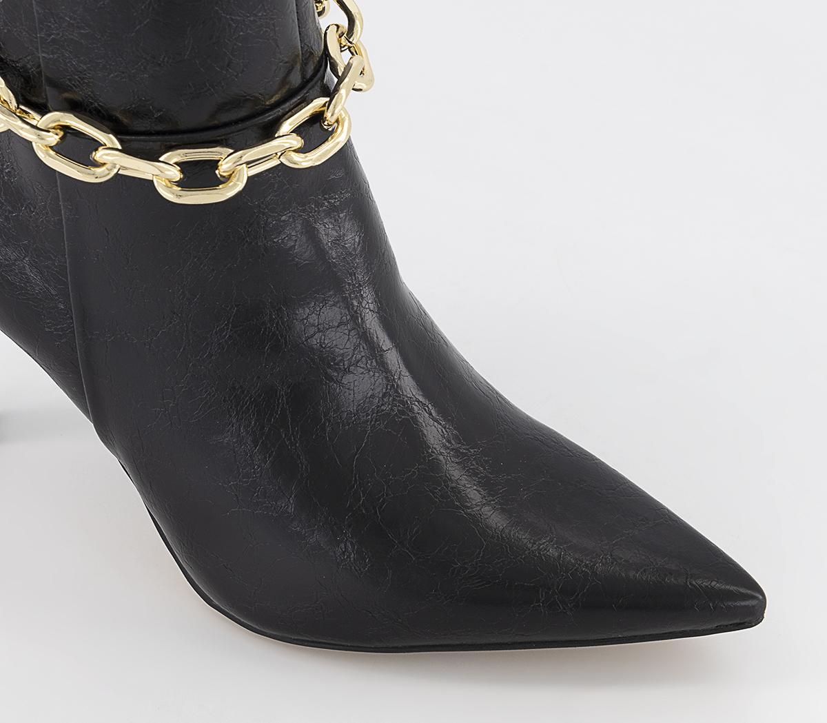 OFFICE Aimee Chain Point Ankle Boots Black - Women's Ankle Boots