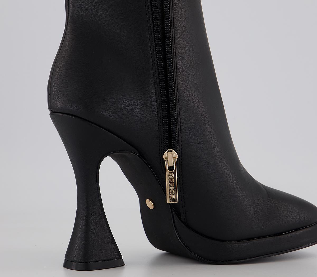 OFFICE Amaya Platform Curve Heel Boots Black - Women's Ankle Boots