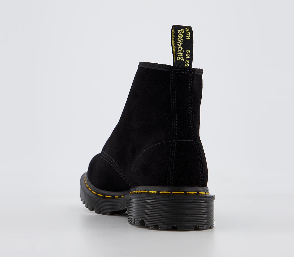 Dr. Martens 101 6 Eye Mie Boots Black Repello Calf Suede - Men’s Boots
