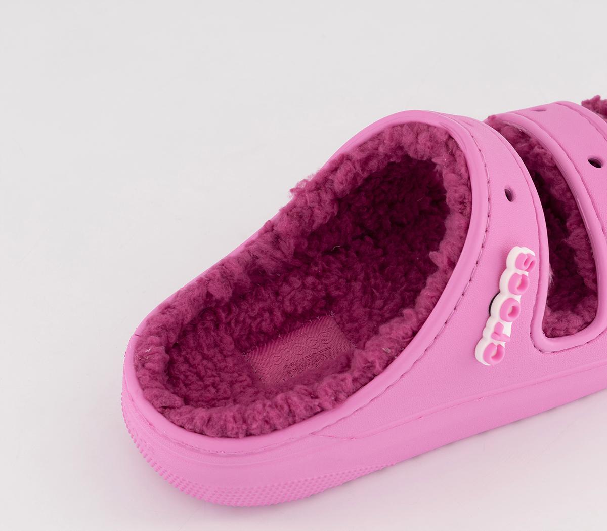 Crocs Classic Cozzzy Sandals Taffy Pink - Flat Shoes for Women