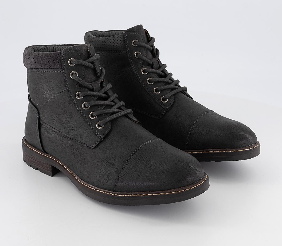 OFFICE Beckley Casual Plain Toe Boots Grey Black - Men’s Boots